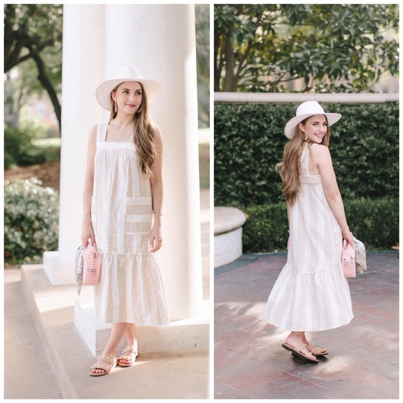 Anthropologie | Dresses | Nwt Anthropologie Maeve Tan Tonal Stripe ...